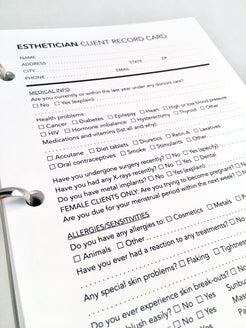 Client Record Cards - Esthetician – The Salon Print Shop