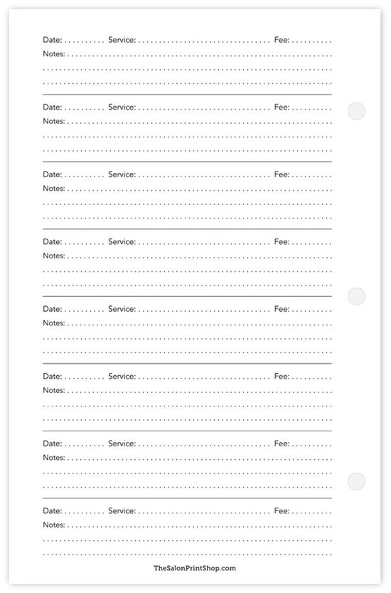 Client Record Cards - Make-up – The Salon Print Shop